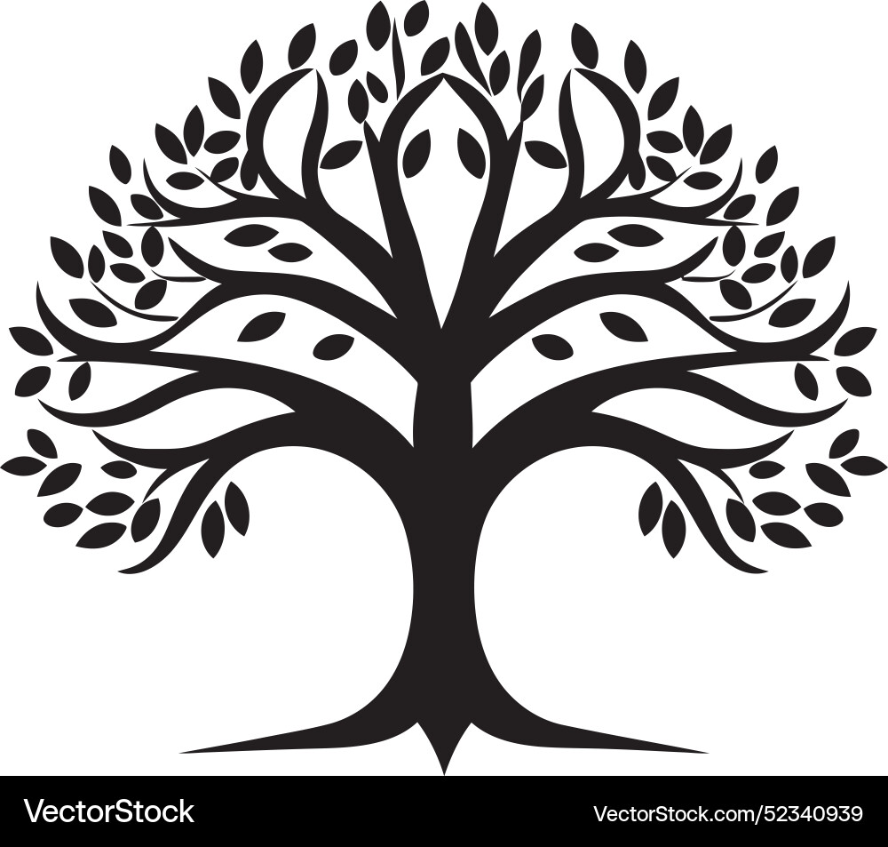 Twilight treeline graceful black artwork Vector Image