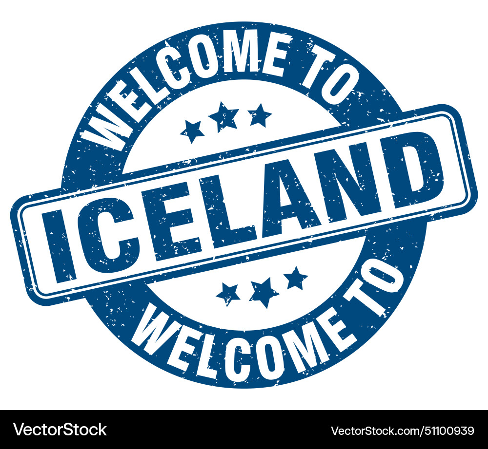 Welcome to iceland stamp round sign Royalty Free Vector