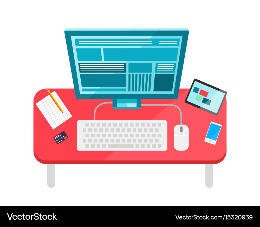 Workspace elements Royalty Free Vector Image - VectorStock
