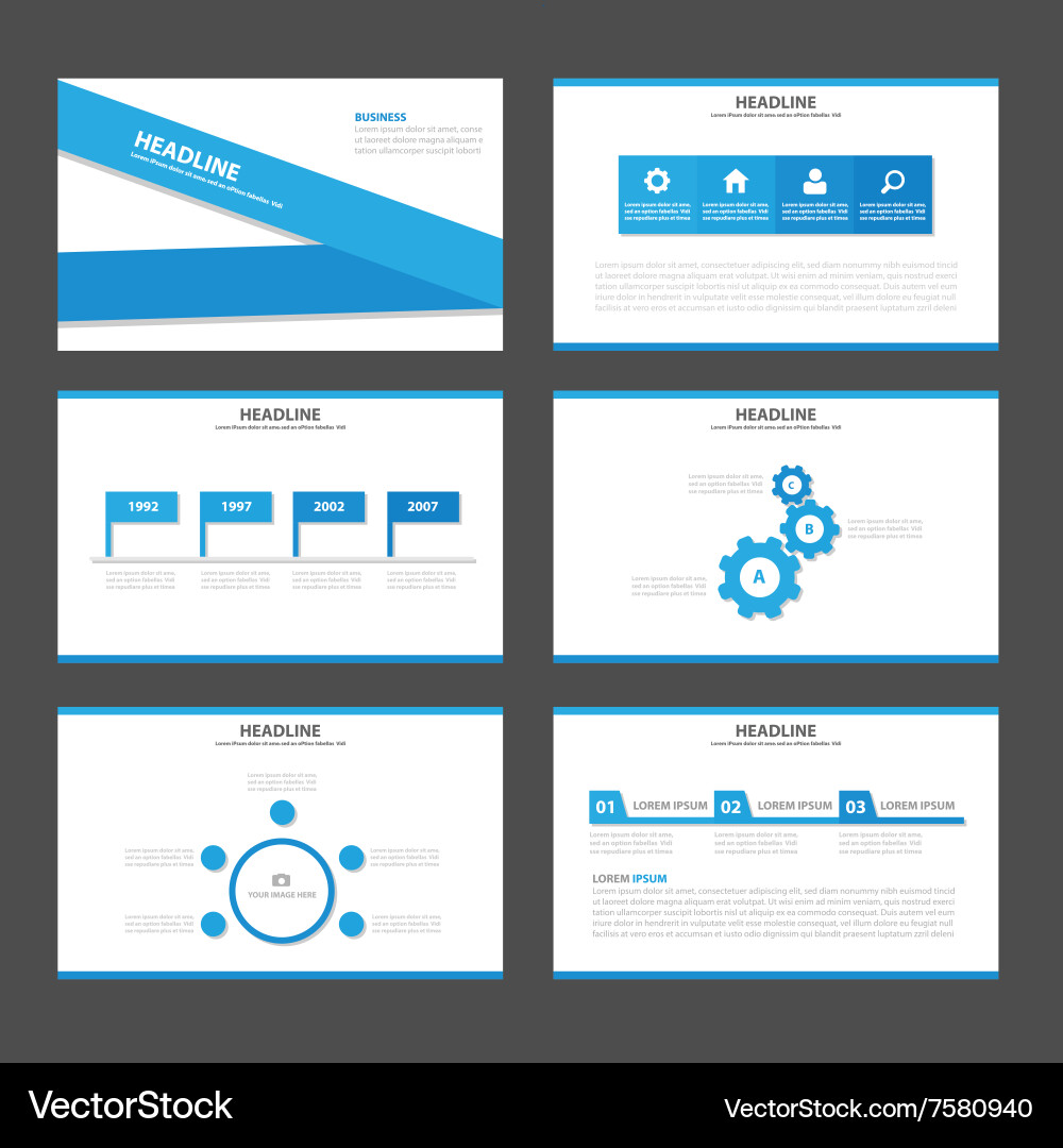 Blue label presentation templates infographic Vector Image