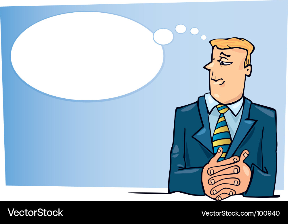 Boss thinking Royalty Free Vector Image - VectorStock