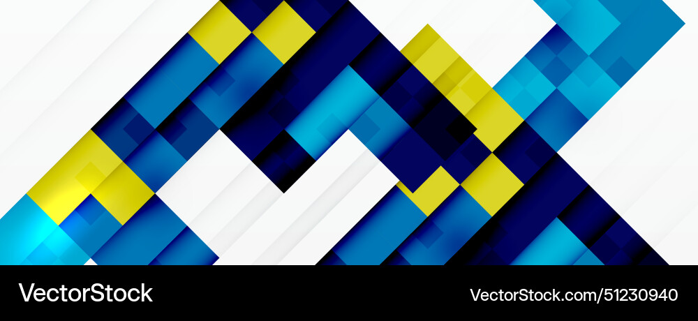 Colorful blue and yellow checkered pattern Vector Image