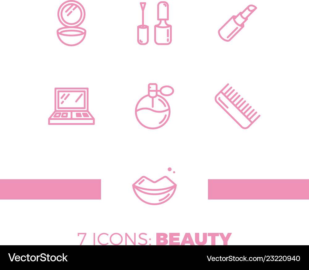Cosmetics & Beauty Icons Set Royalty Free Vector Image