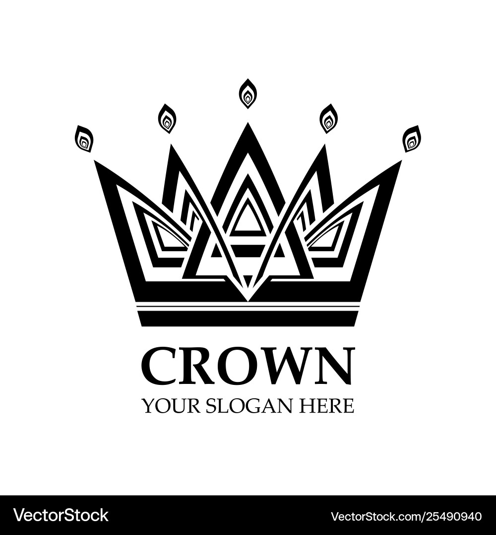 Creative crown concept logo design template Vector Image
