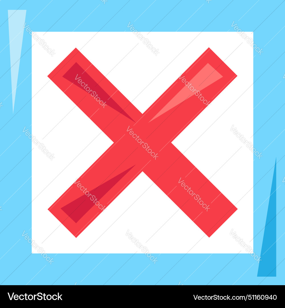 Crossed out cell of questionnaire icon negative Vector Image