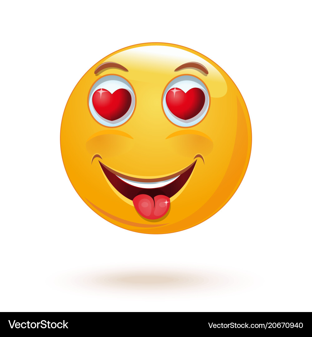 Enamored emoji Royalty Free Vector Image - VectorStock