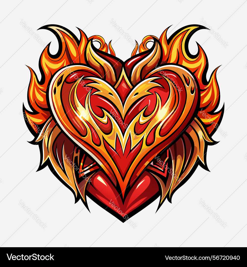 Fiery love Royalty Free Vector Image - VectorStock