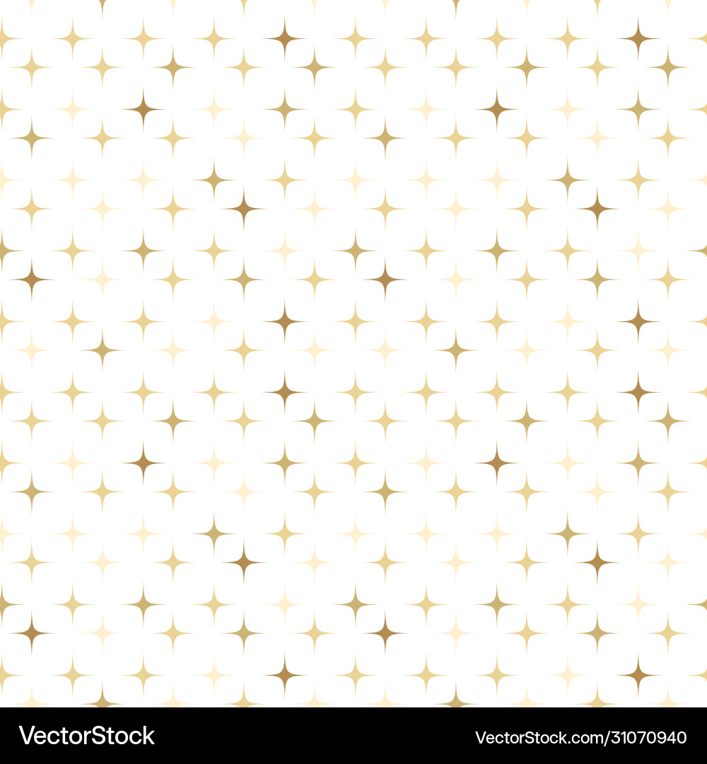 Gold star sparkle seamless pattern on white Vector Image