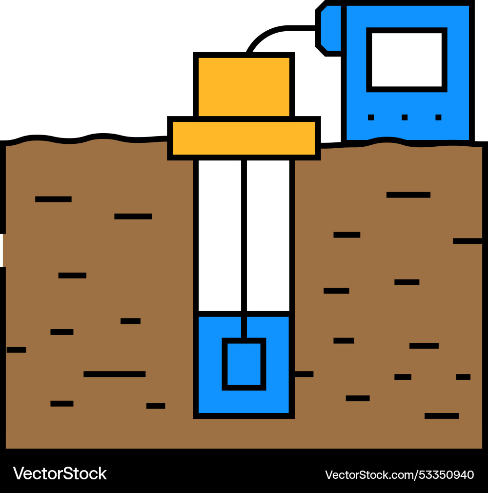 Groundwater sampling hydrogeologist icon color Vector Image Groundwater sampling hydrogeologist icon color Vector Image