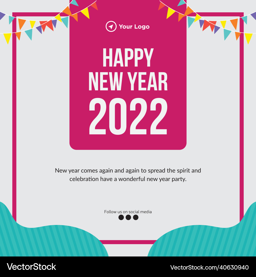 Happy new year banner design Royalty Free Vector Image