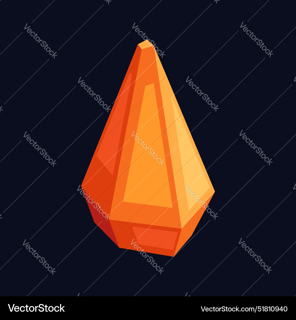 Magic jewel crystal or gemstone cartoon flat Vector Image