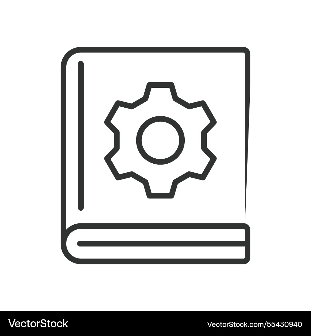 Manual icon in line design manual instructions Vector Image