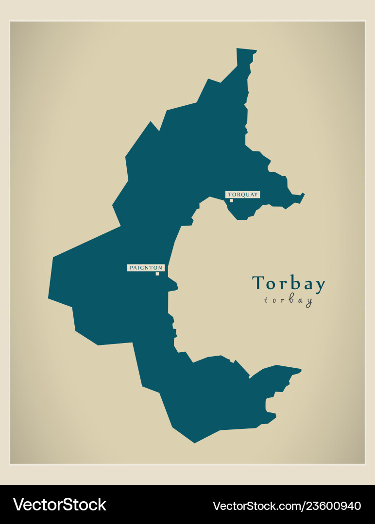 Modern map - torbay unitary authority england uk Vector Image