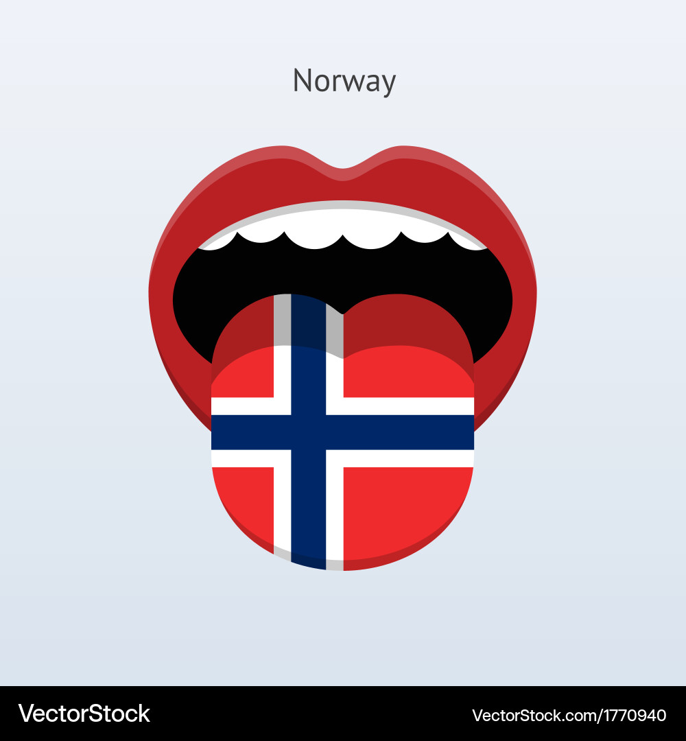 Norway language abstract human tongue Royalty Free Vector