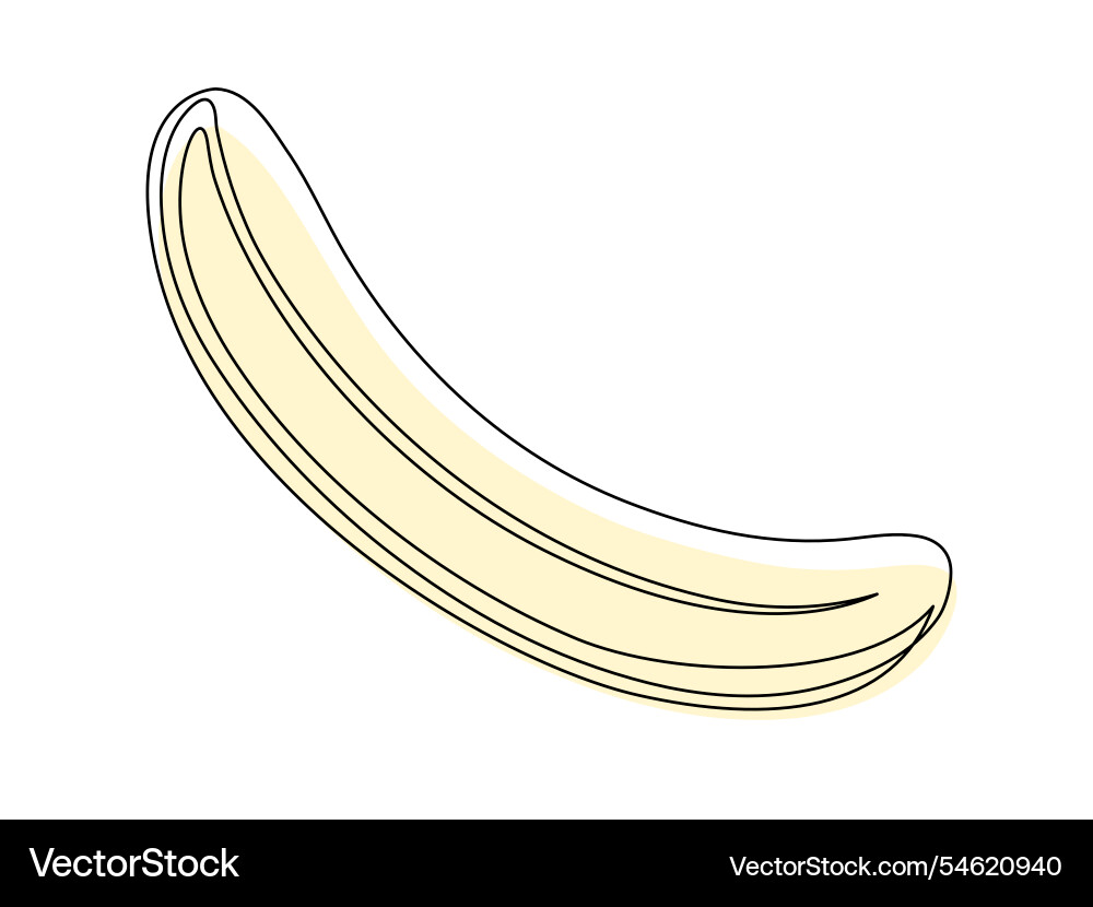Open yellow banana line – Royalty-Free Vector | VectorStock