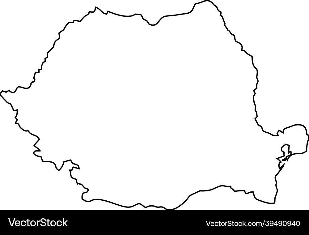 Outline of the map romania Royalty Free Vector Image
