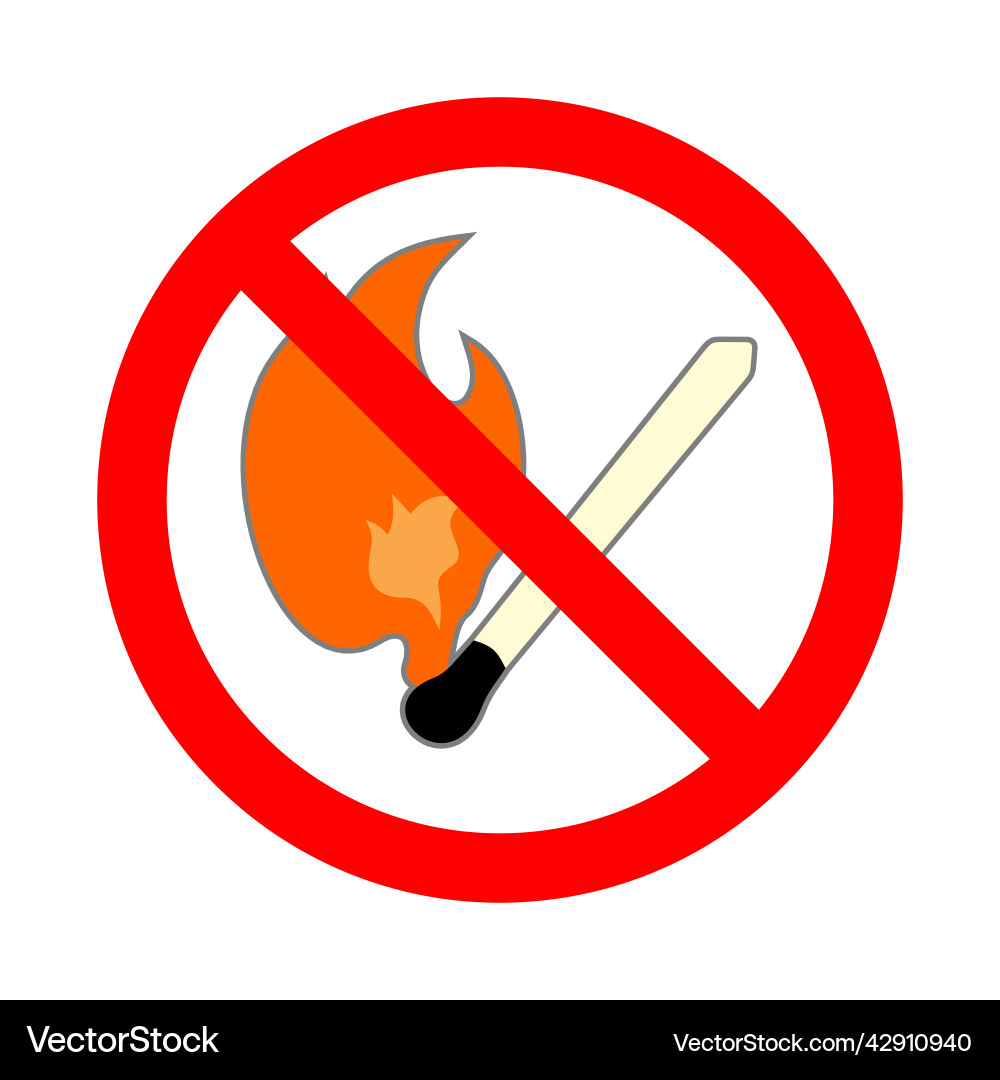 Prohibiting the use of fire Royalty Free Vector Image