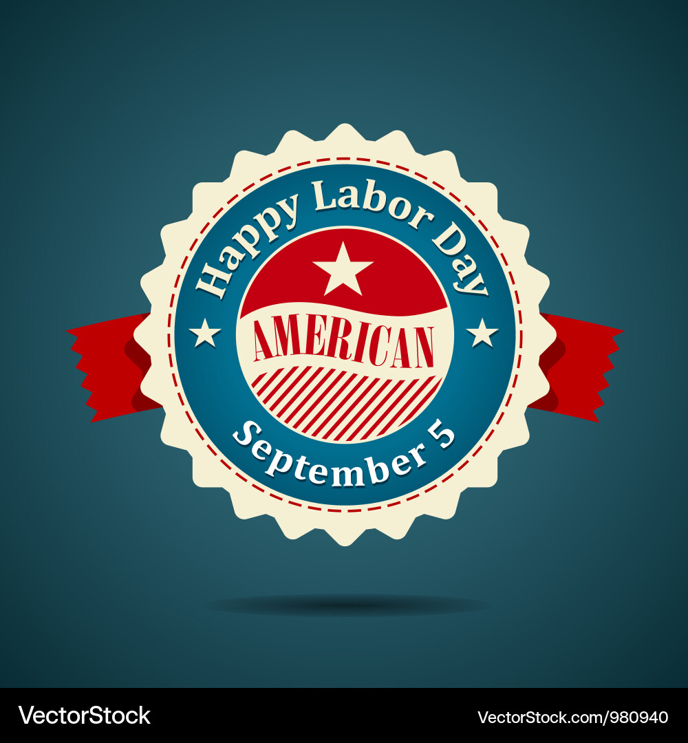 Ribbon labor day american design Royalty Free Vector Image