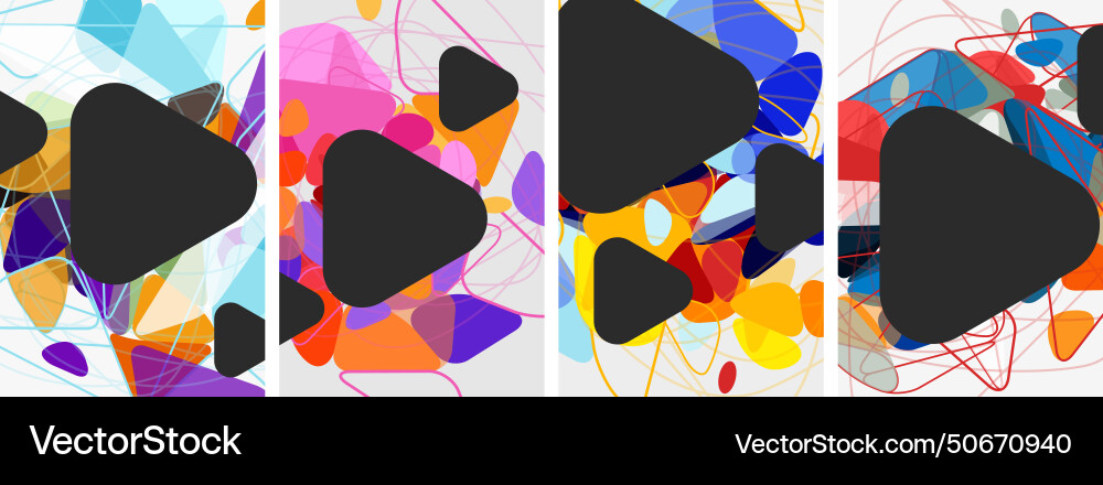 Set of triangle poster backgrounds Royalty Free Vector Image