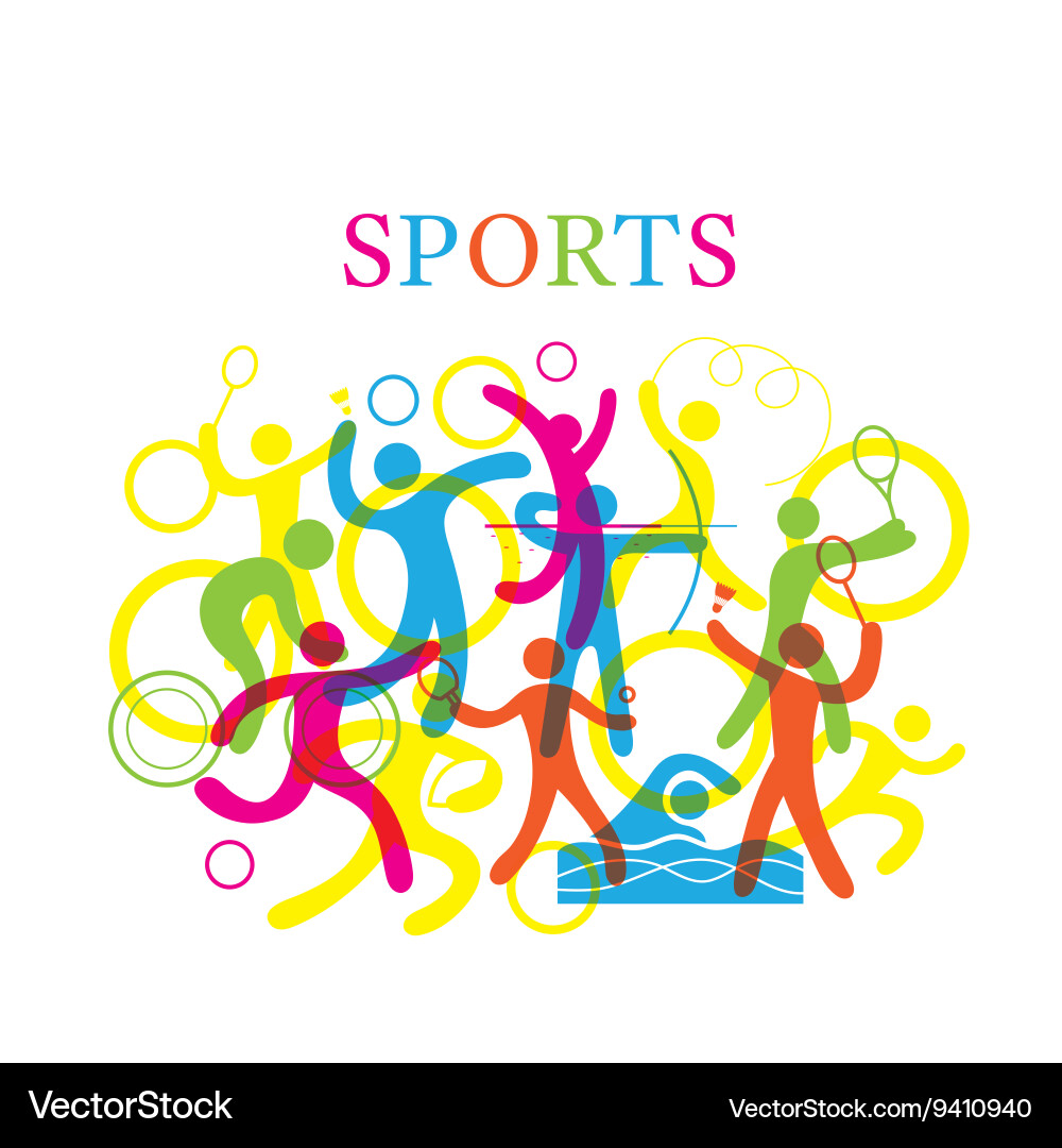 Sports colorful Royalty Free Vector Image - VectorStock