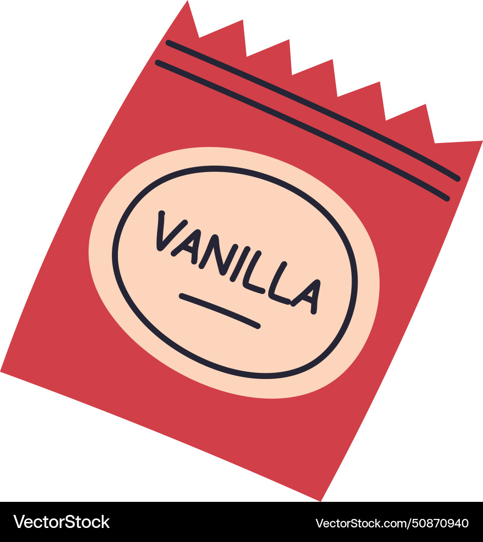 Vanilla package ingredient Royalty Free Vector Image