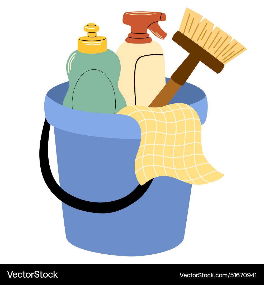 1982 wash bucket Royalty Free Vector Image - VectorStock