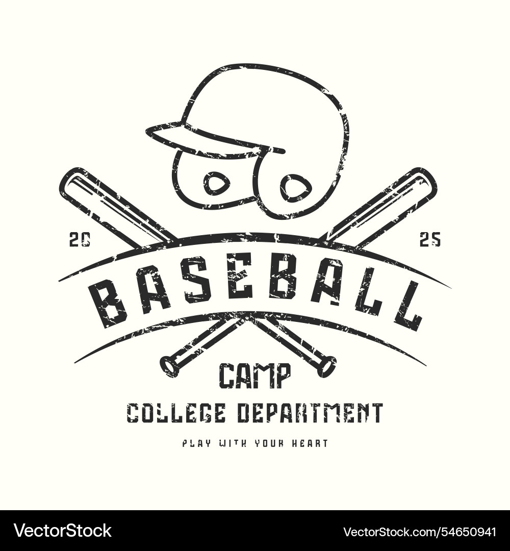 Baseball college team typographic emblem Vector Image