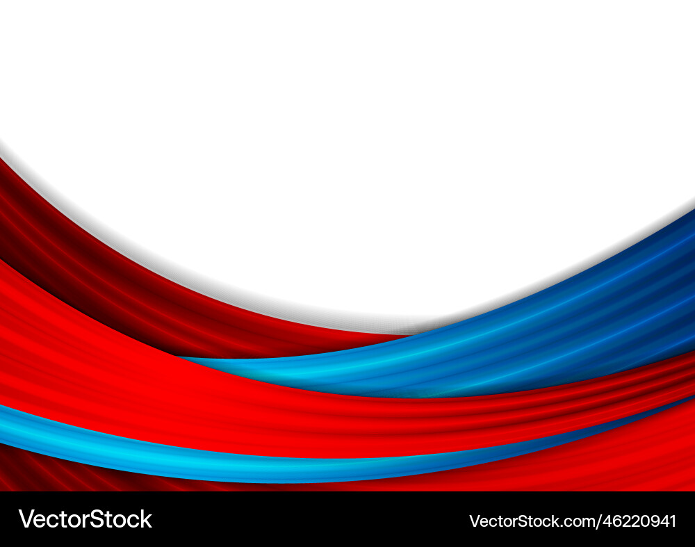 Blue and red abstract smooth waves background Vector Image