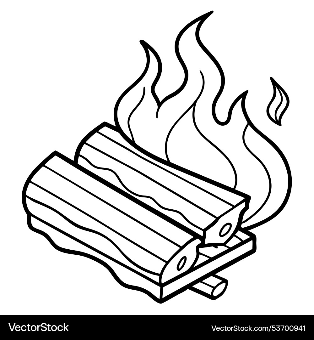 Burned hardwood surface smoking wood plank Vector Image