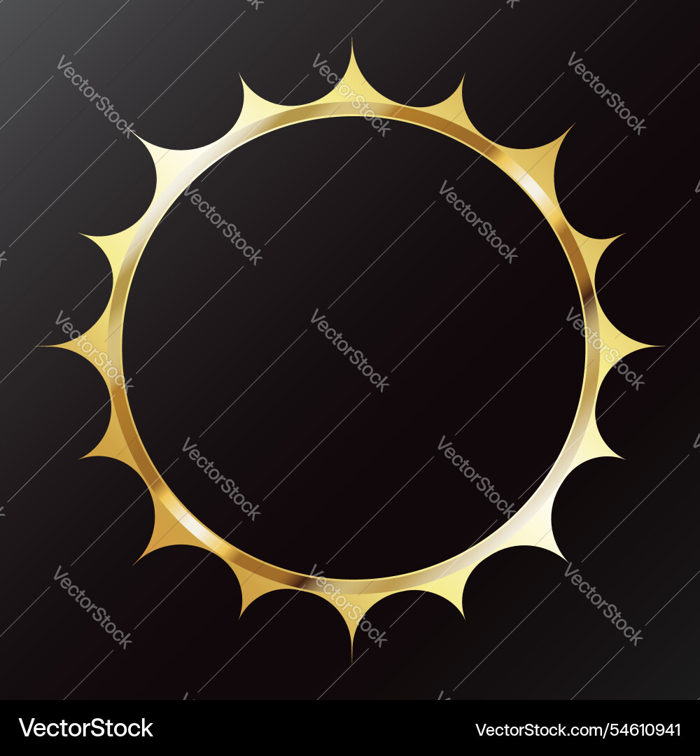 Goldene runde schöne Rahmen Design mit Strahlen Vektorbild