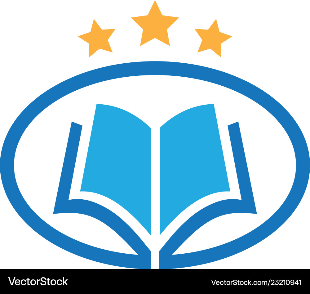 Oval book star education logo Royalty Free Vector Image