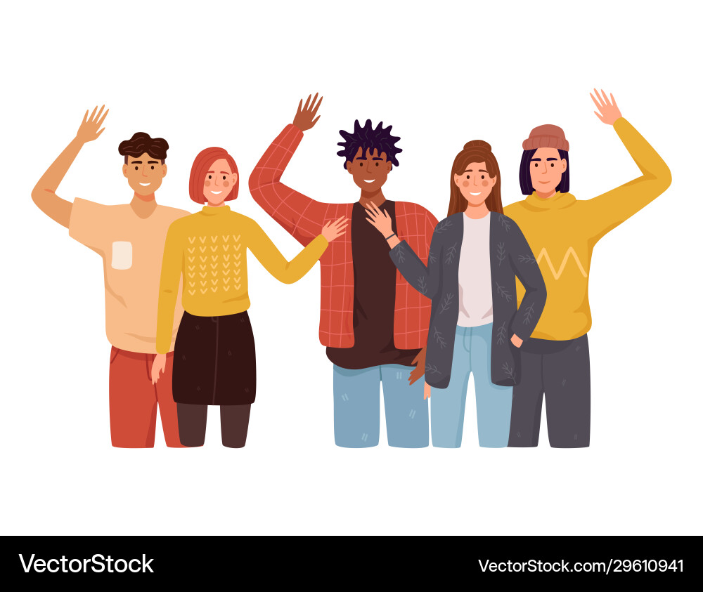 People Greeting - Wave Hello Royalty Free Vector Image