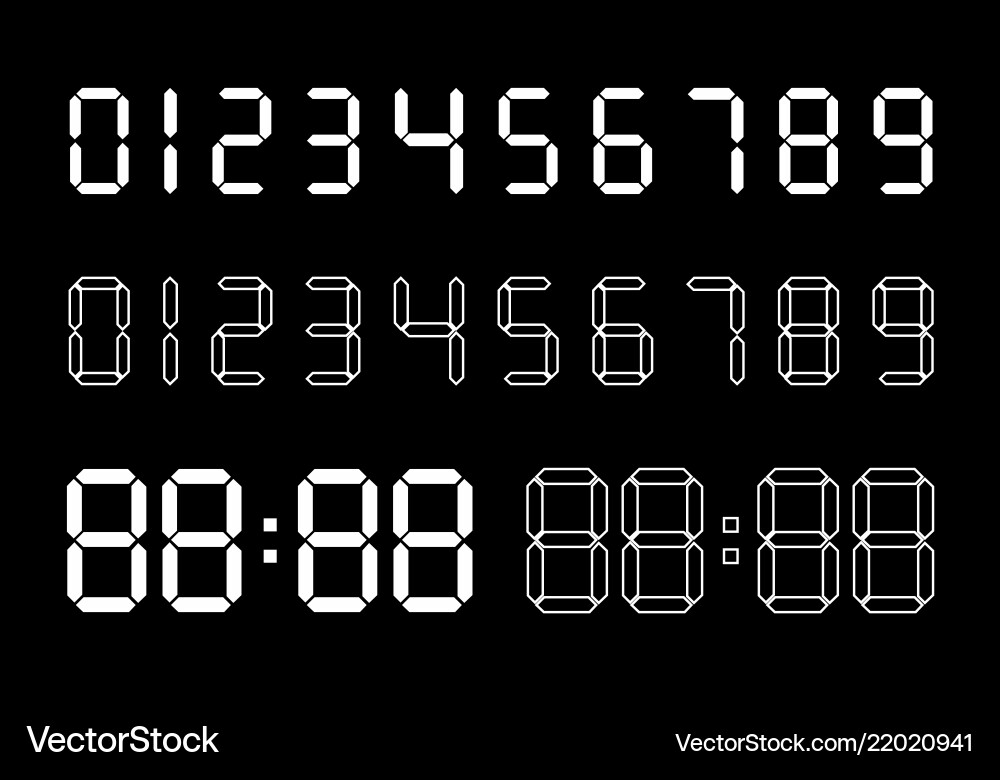 Set of digital numbers Royalty Free Vector Image