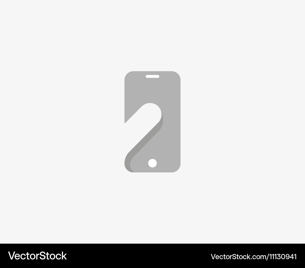 Smart phone negative space logo symbol touch Vector Image