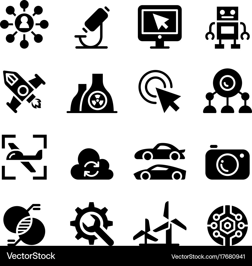 Technology icon set Royalty Free Vector Image - VectorStock