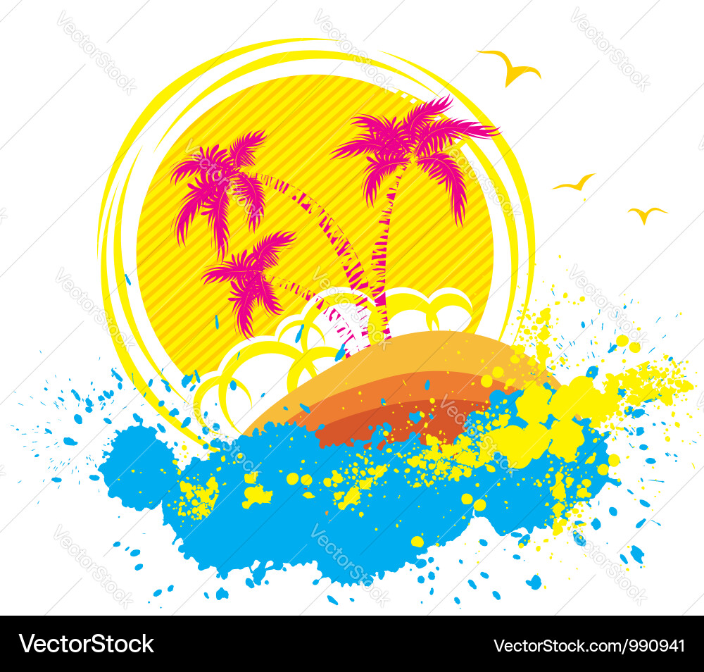 Tropical islandabstract grunge background Vector Image