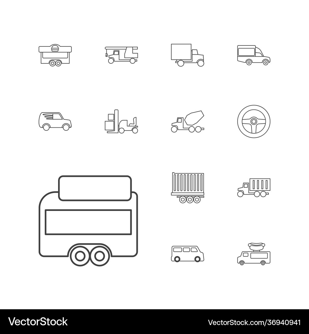 LKW Icons Lizenzfreies Vektorbild - VectorStock