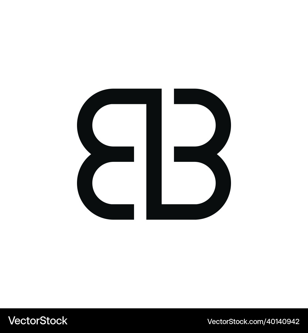 BB Monogram Logo - Initial Letter Combination Vector Image