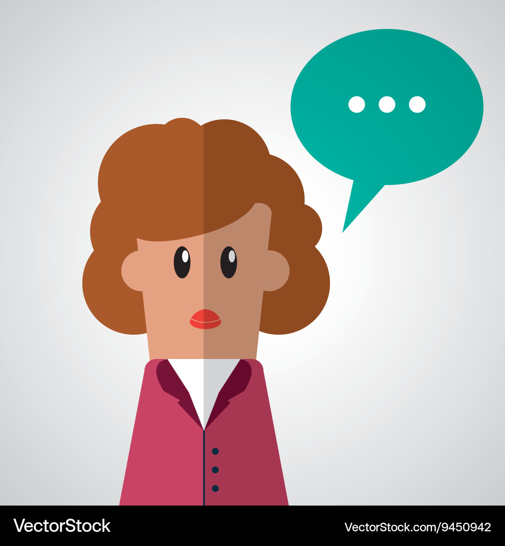 Bubble with female person icon communication Vector Image