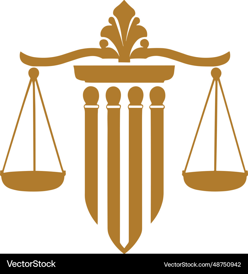 Creative abstract scales justice law logo design Vector Image