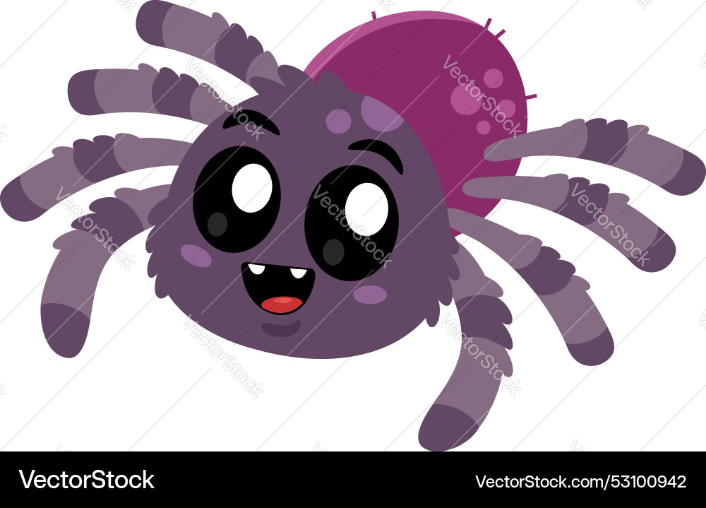 Cute spider cartoon character Royalty Free Vector Image
