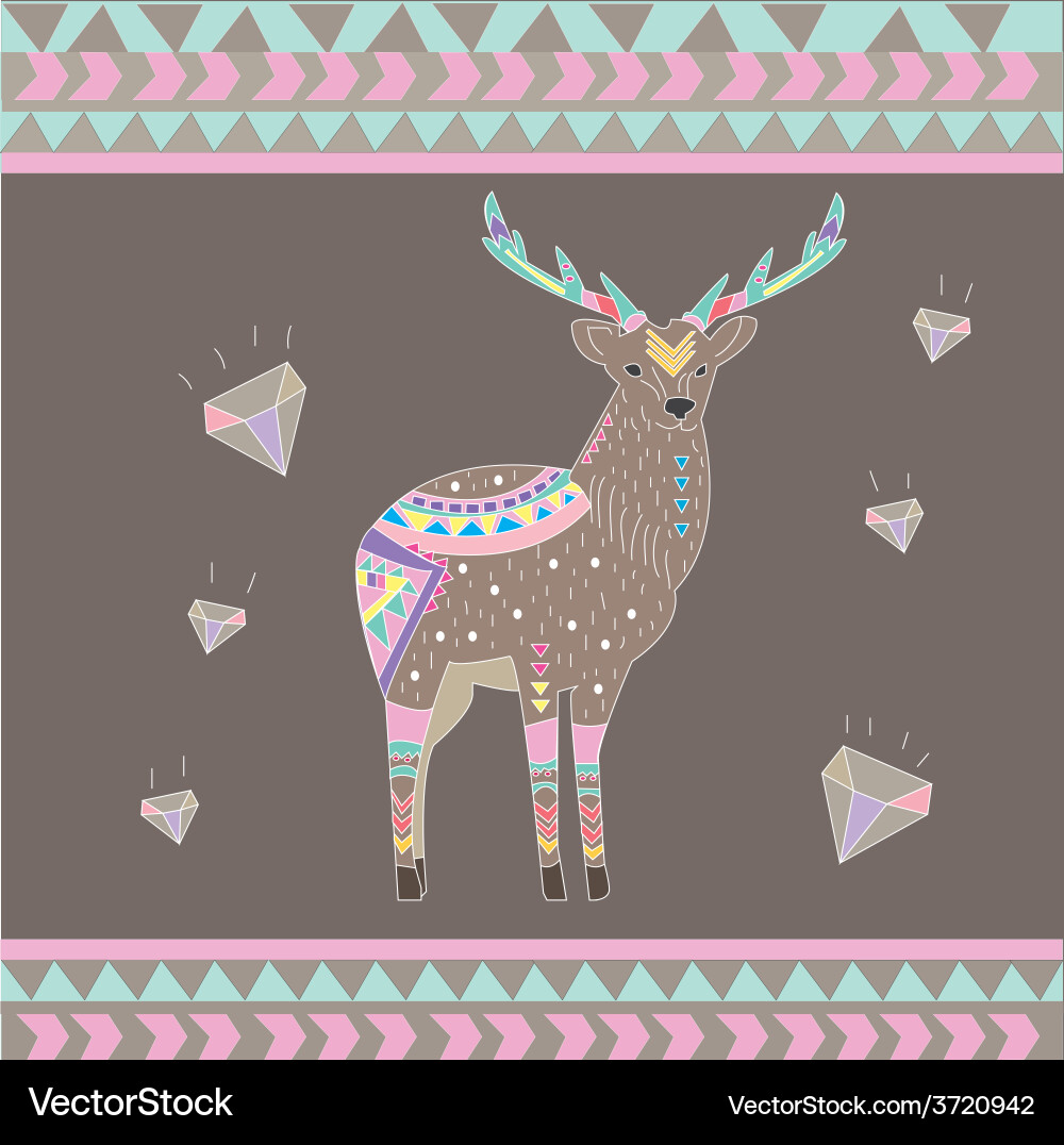 Dear retro brown pattern Royalty Free Vector Image