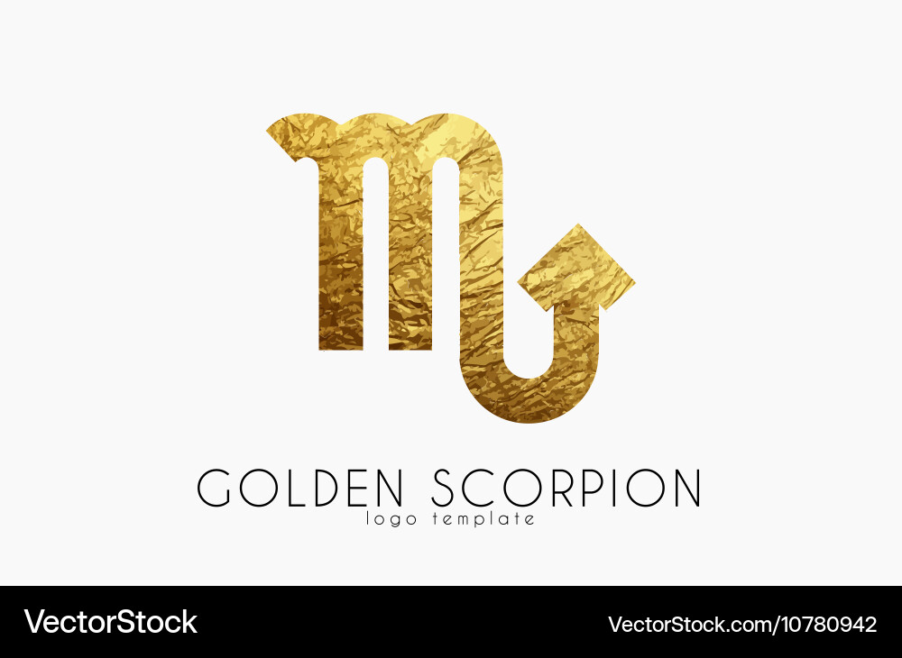 Golden scorpion zodiac sign Royalty Free Vector Image