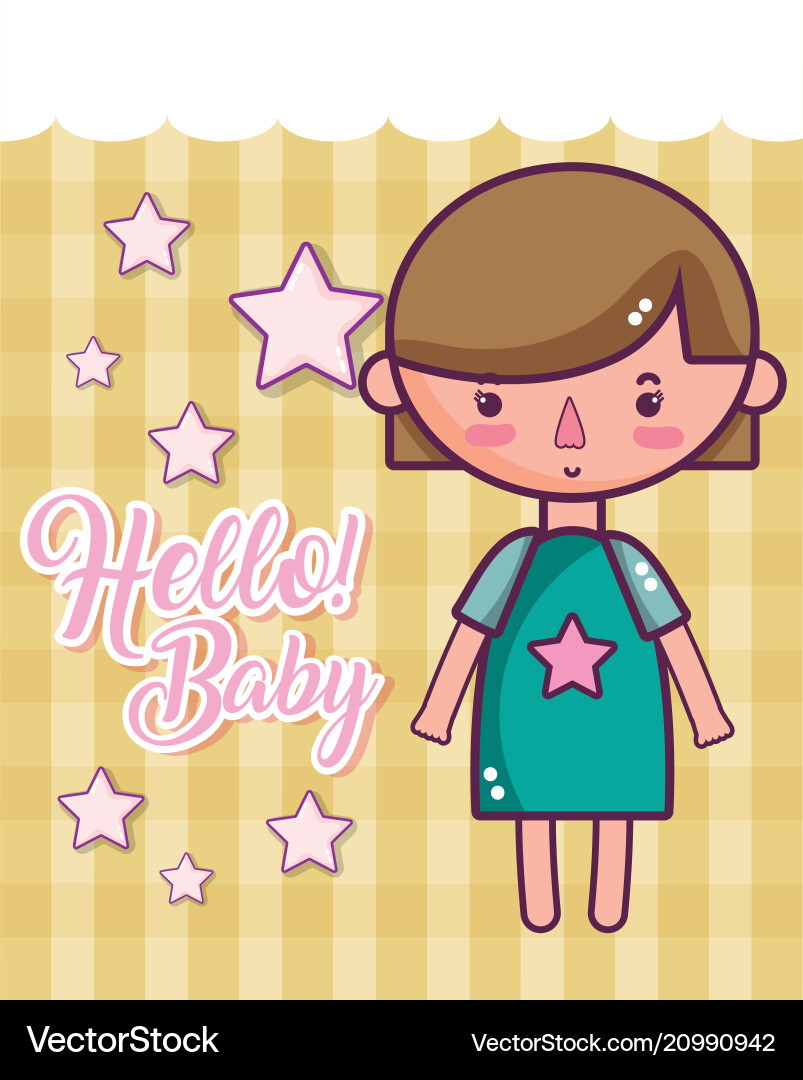 Hallo Baby süße Karte Lizenzfreies Vektorbild