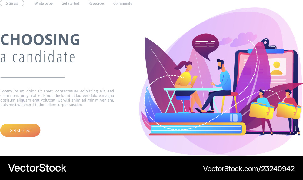 Job interview concept landing page Royalty Free Vector Image