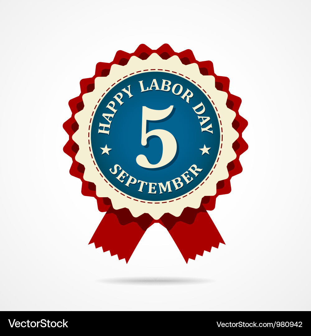 Labor Day Ribbon American Flag Royalty Free Vector Image