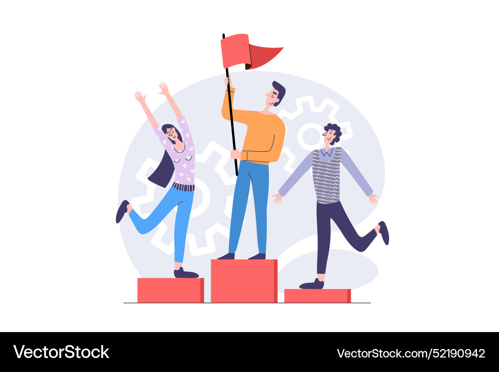 Leadership concept in modern flat design for web Vector Image
