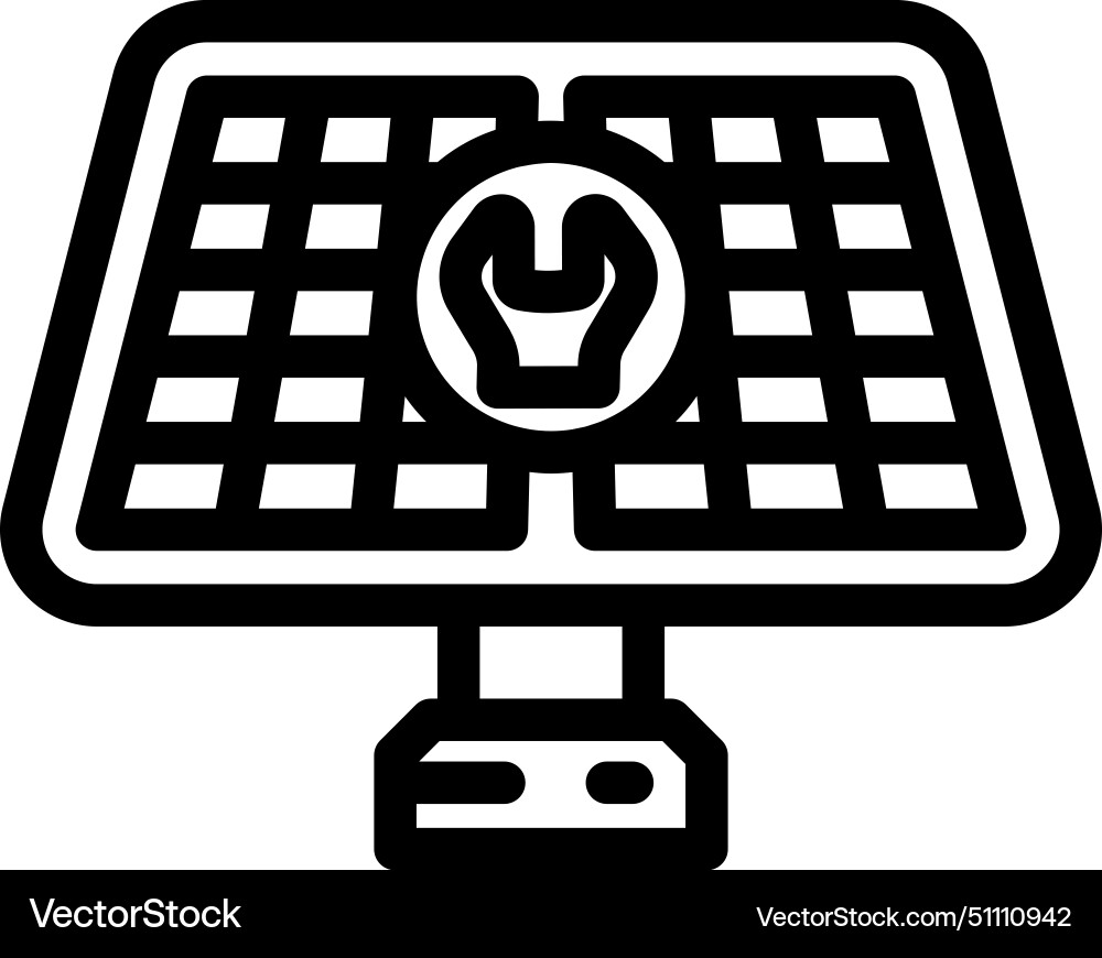 Maintenance solar panel line icon Royalty Free Vector Image Maintenance solar panel line icon Royalty Free Vector Image