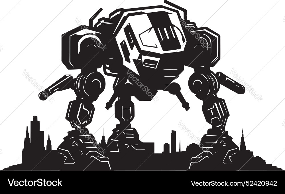Mechanical gladiator war robot design combat Vector Image