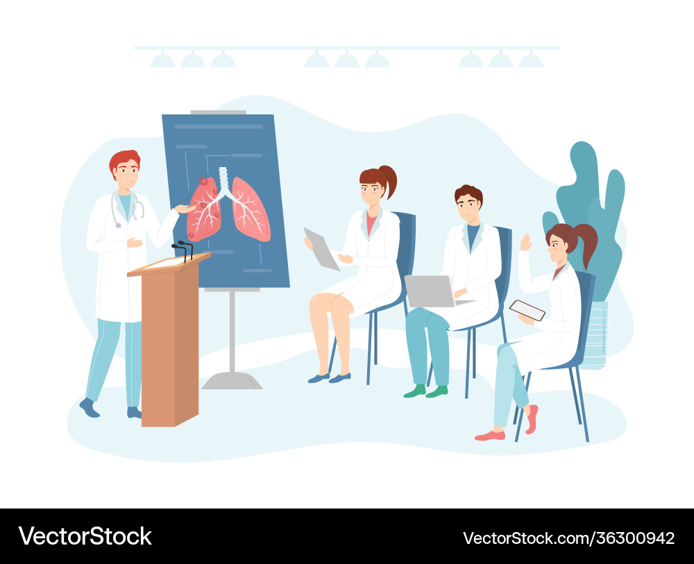 Medical Conference Cartoon Royalty Free Vector Image